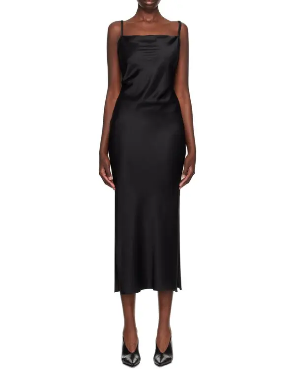 Nanushka Fiore Square Neck Satin Midi Dress