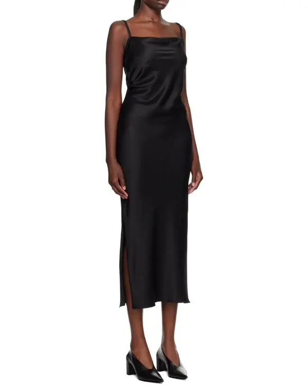 Nanushka Fiore Square Neck Satin Midi Dress