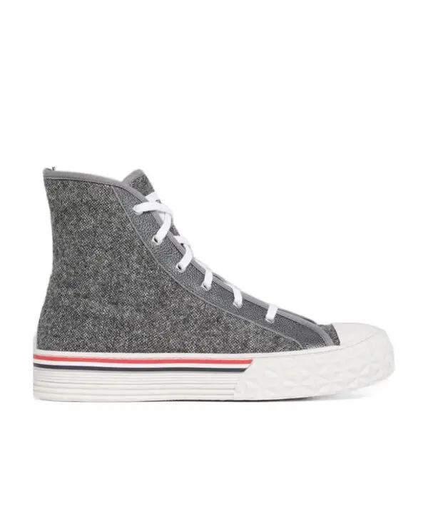 Thom Browne Collegiate High-top Sneakers - Medium Gray