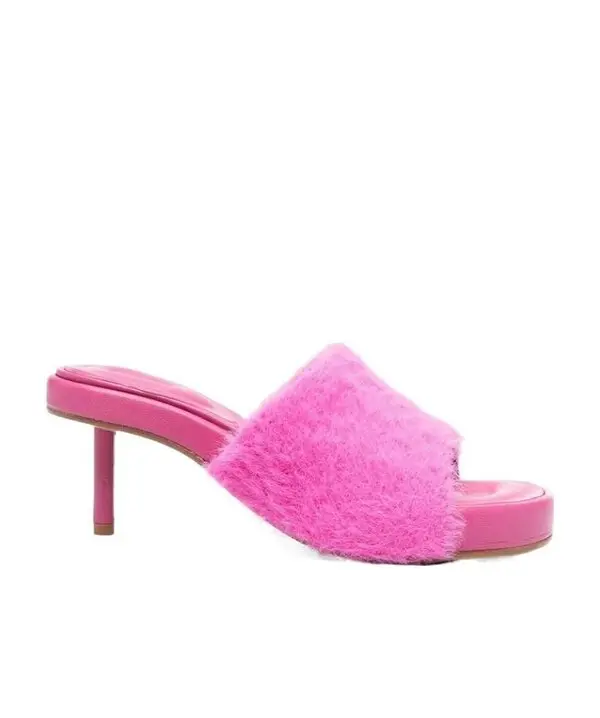 Jacquemus Textured Open-toe Mules - Pink