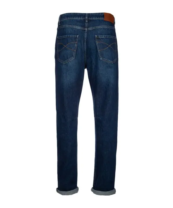 Brunello Cucinelli Logo Patch Denim Jeans