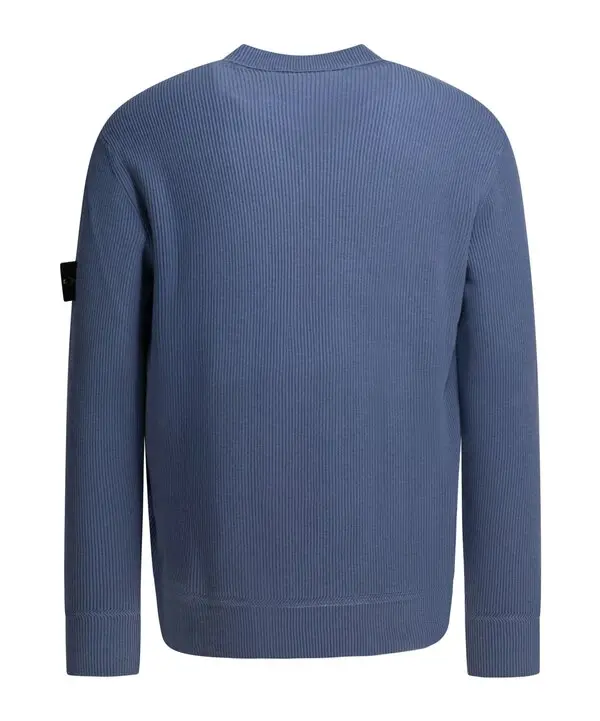 Stone Island Ribbed Patch Sweater - Blue