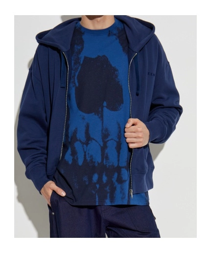 Alexander McQueen Logo Embroidered Zip-up Hoodie