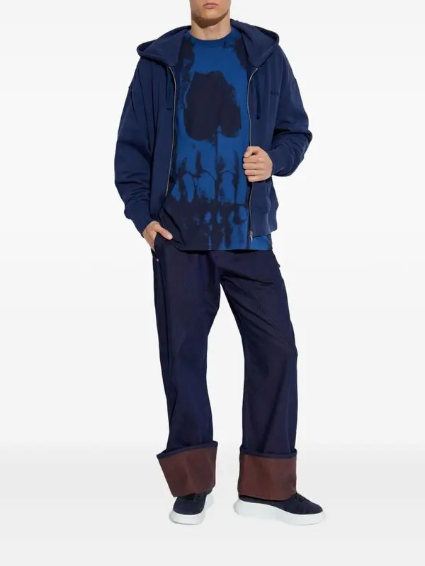 Alexander McQueen Logo Embroidered Zip-up Hoodie