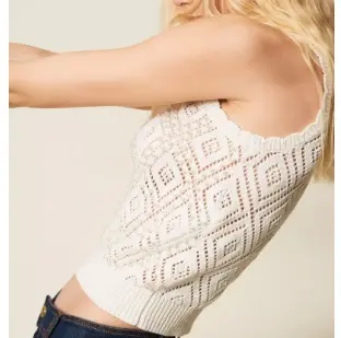 TWINSET Pearl Embellished Knit Tank Top