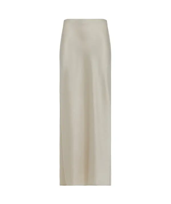 Vince High-waist Satin Maxi Skirt - Nude
