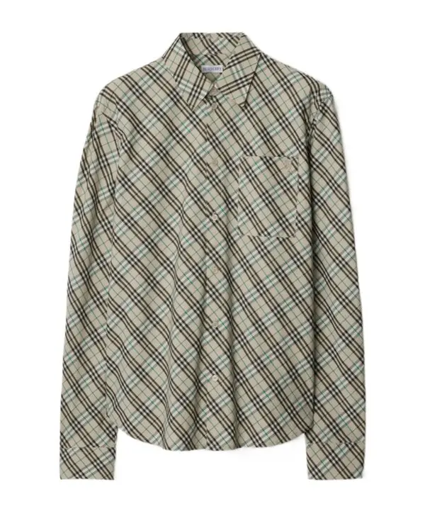 Burberry Long Sleeved Check Detailed Shirt