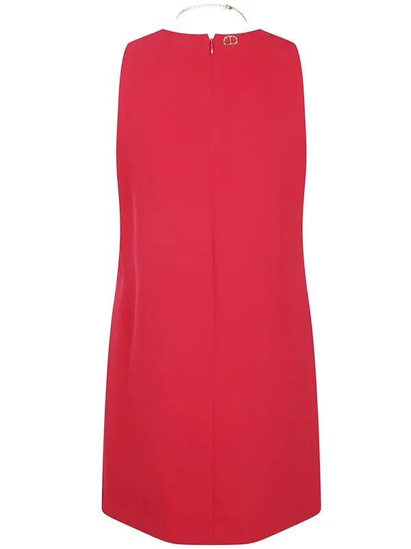 TWINSET A-line Sleeveless Zipped Dress With Removable Chain Detail