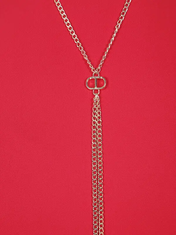 TWINSET A-line Sleeveless Zipped Dress With Removable Chain Detail
