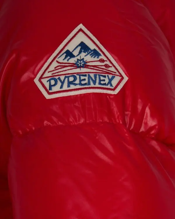 Pyrenex Long Sleeve Down Jacket With High Collar - Red