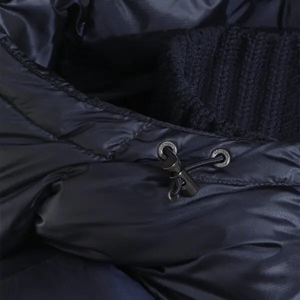 Moncler Hooded Zip-up Puffer Jacket With Trimmed Pockets - Midnight Blue