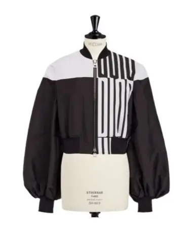 Dior Cropped Bomber Jacket With Bishop Sleeves