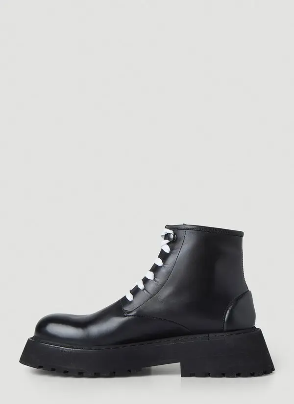 Marsèll Micarro Leather Platform Ankle Boots - Black