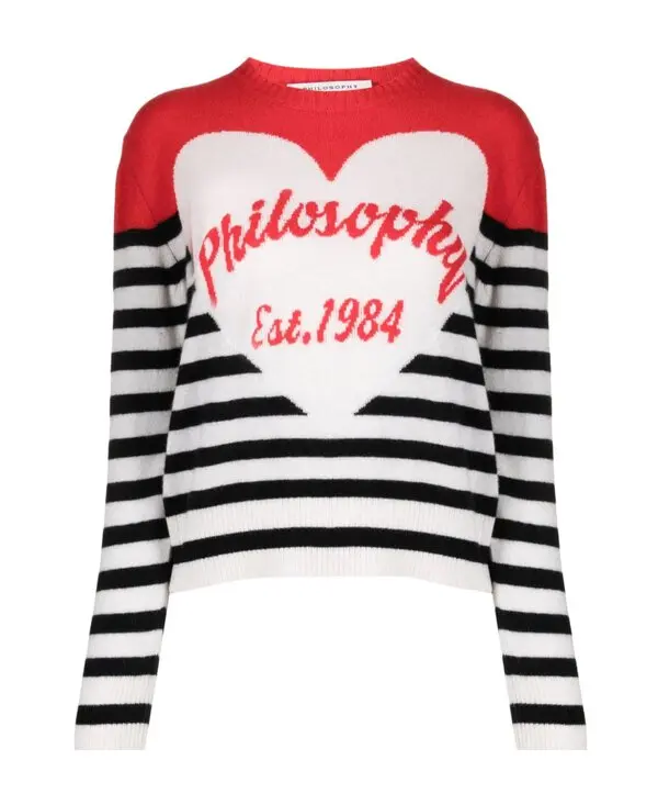 Philosophy Di Lorenzo Serafini Striped Crewneck Jumper - Black