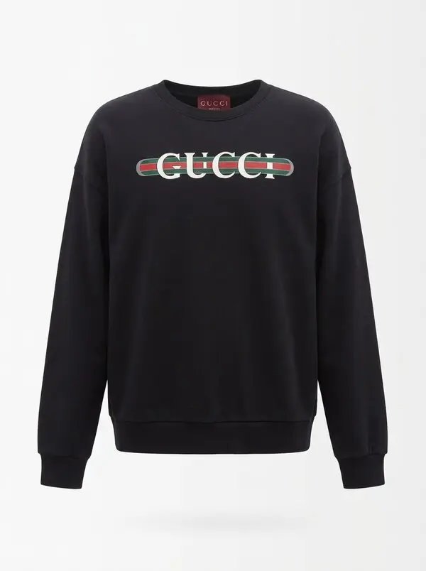 Gucci Logo Print Sweatshirt - Black