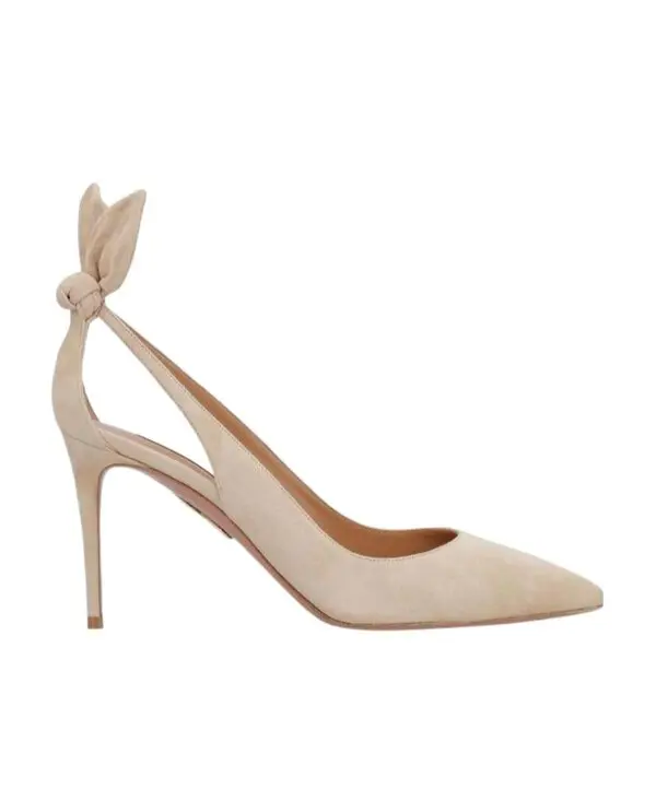 AQUAZZURA Deneuve Bow Tie Pumps - Nude