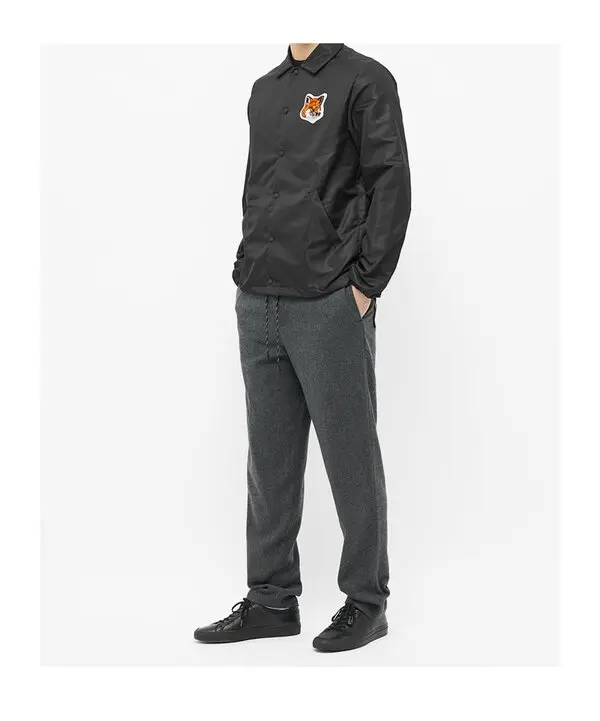 Maison Kitsuné Long Sleeve Casual Jacket With Fox Motif - Black