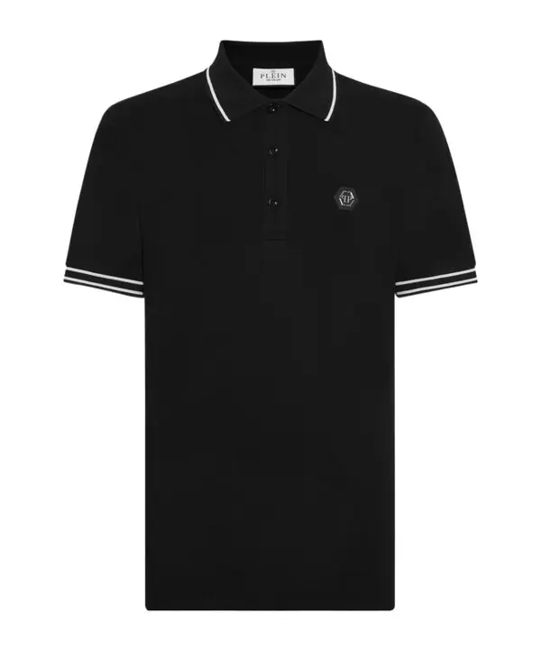 Philipp Plein Logo Patch Straight Hem Polo Shirt