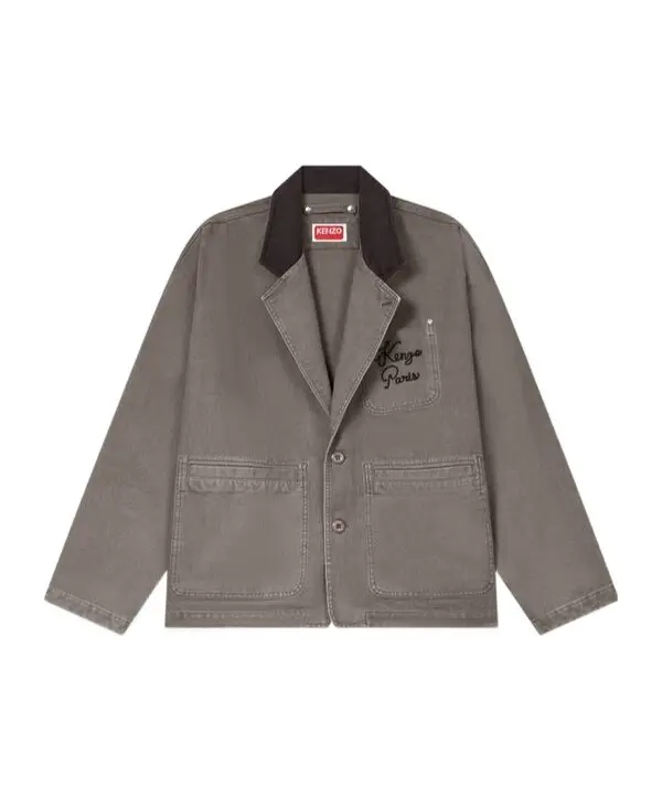 Kenzo Chainstitch' Workwear Jacket In Washed Cotton