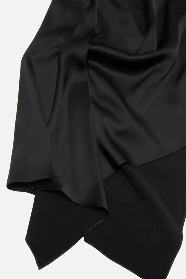 Acne Studios Asymmetrical Draped Midi Dress With Fringes