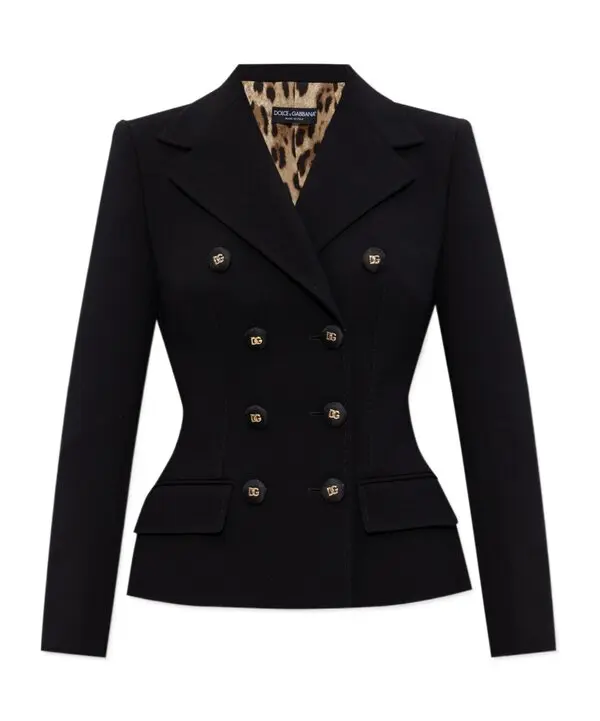 Dolce & Gabbana Double-breasted Blazer With Notched Lapel - Black