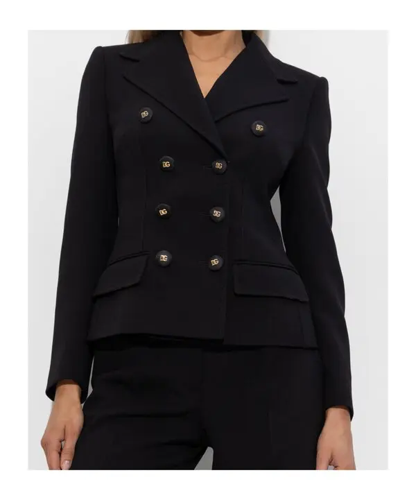 Dolce & Gabbana Double-breasted Blazer With Notched Lapel - Black