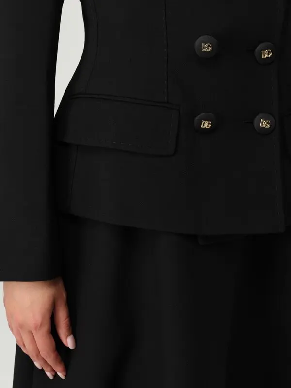 Dolce & Gabbana Double-breasted Blazer With Notched Lapel - Black