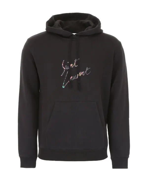 Saint Laurent Graphic Logo Hoodie - Black