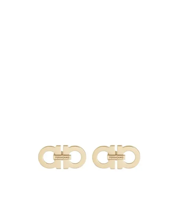 FERRAGAMO Double Gancini Earrings - Light Gold
