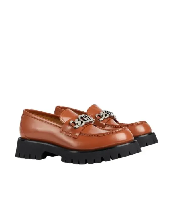 Gucci Interlocking G Logo Leather Loafers