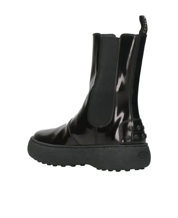 TOD'S W.g. Chelsea Slip-on Boots With Embossed Logo Detail - Black