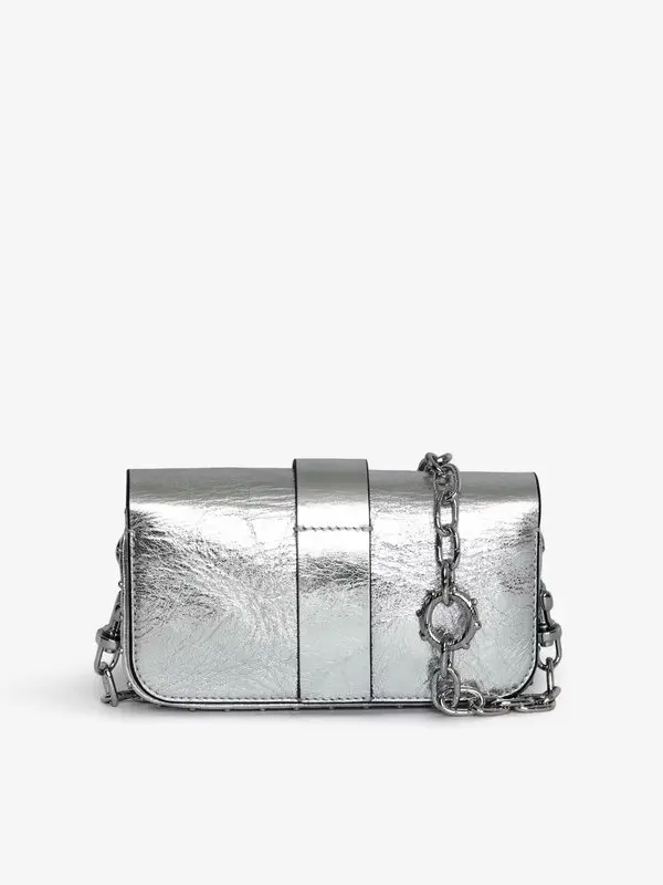 Zadig&Voltaire Flap Shoulder Bag With Studded Trim - Silver
