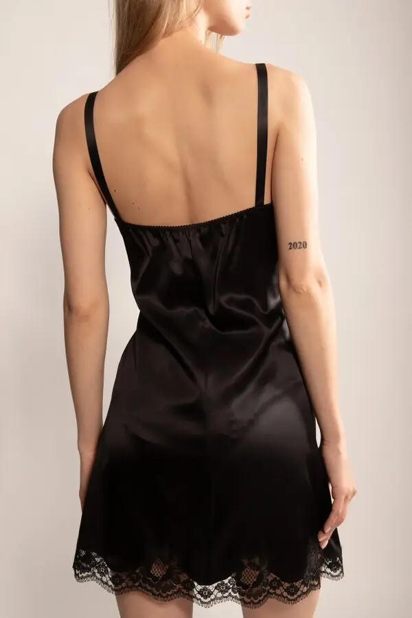 Dolce & Gabbana Lace Trim Mini Slip Dress