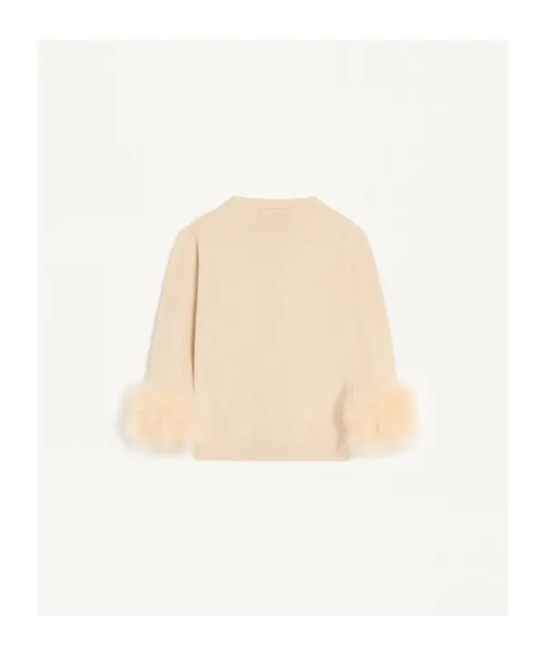 Valentino Garavani Feather-cuff Button-up Cardigan