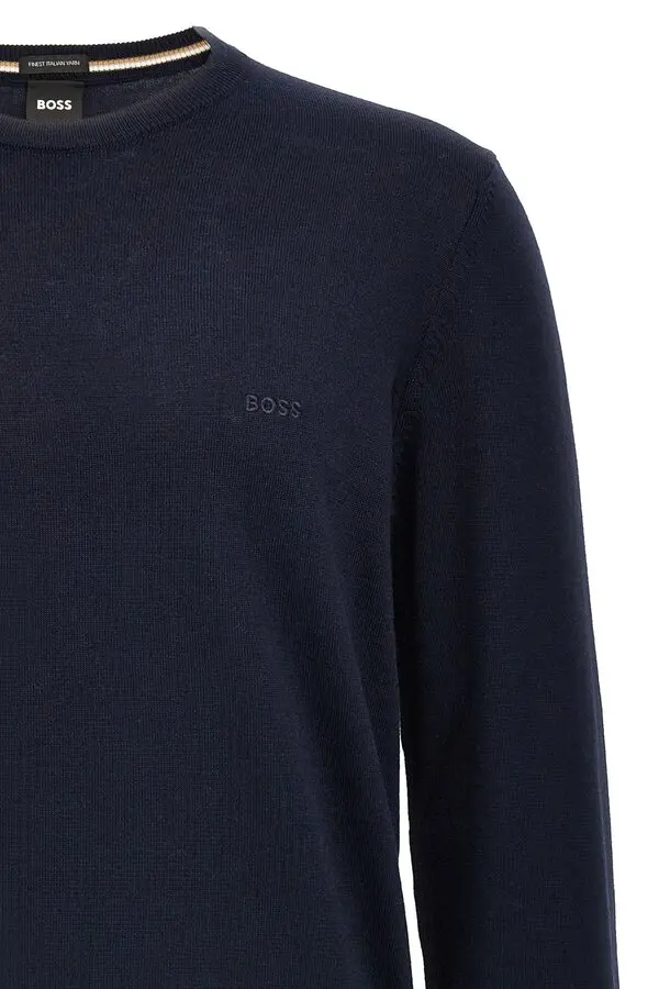 Hugo Boss Embroidered Crewneck Jumper - Black