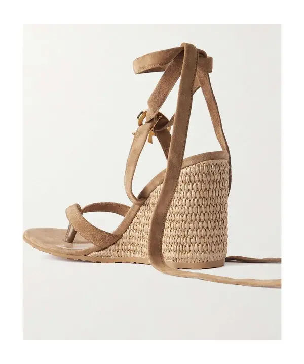 GIANVITO ROSSI Round Toe Wedge Sandals