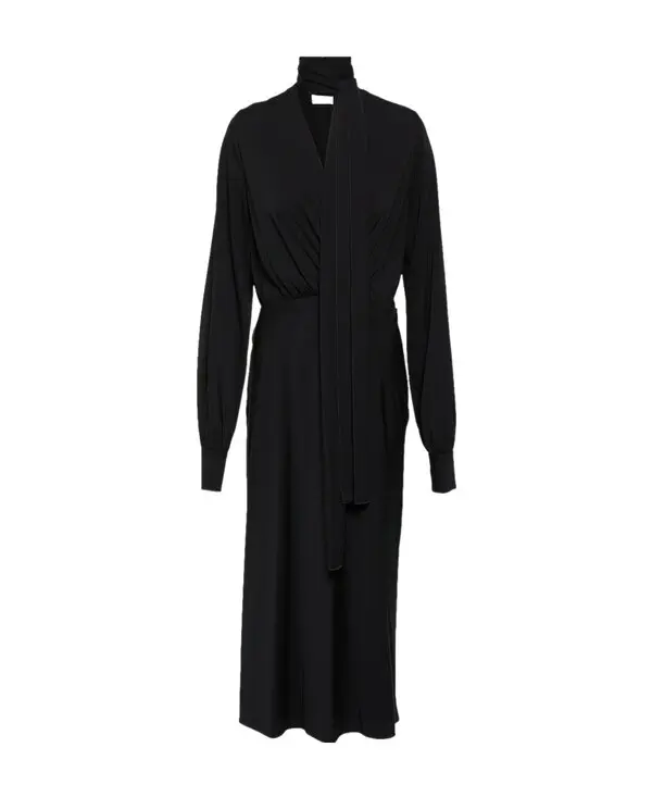 Sportmax Attached Scarf Silk-blend Midi Dress