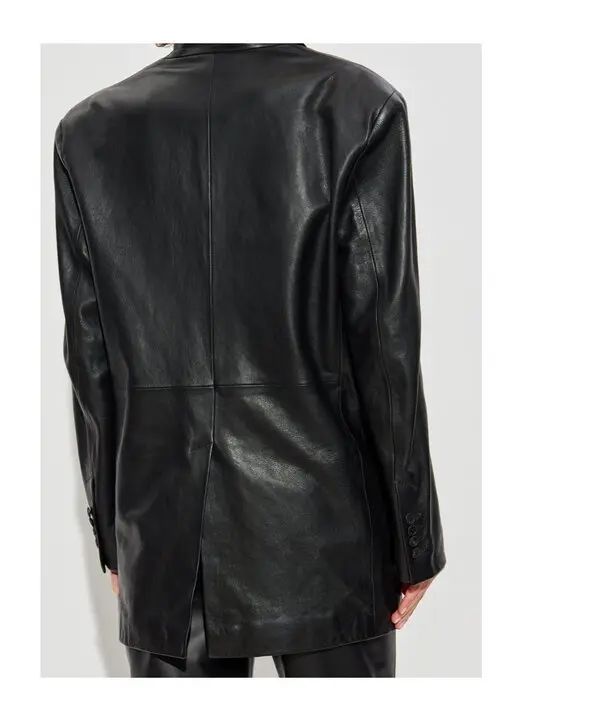 Attico Single Breasted Leather Blazer