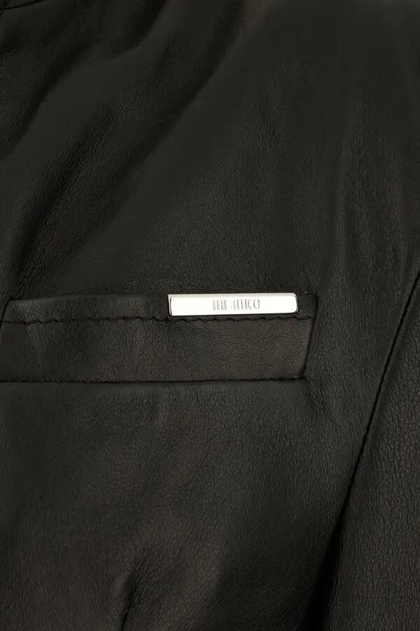 Attico Single Breasted Leather Blazer
