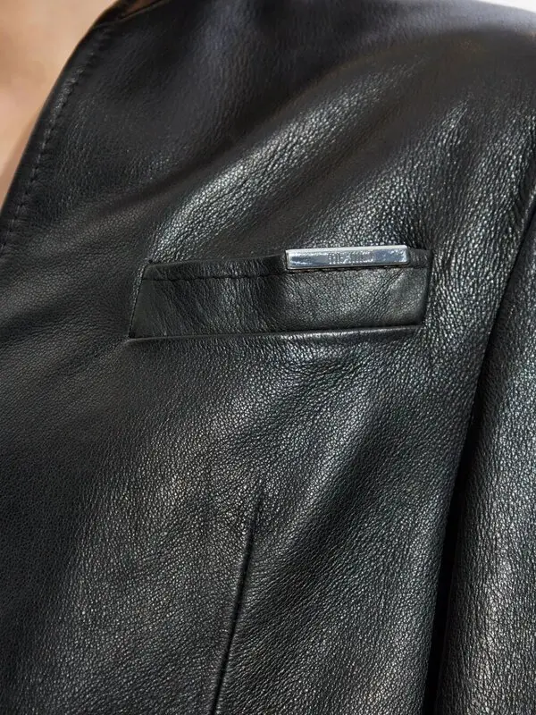 Attico Single Breasted Leather Blazer