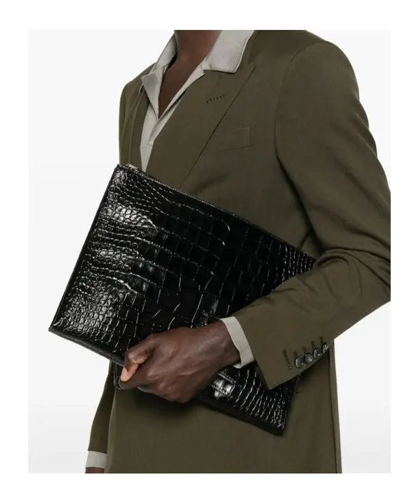 TOM FORD Croc Effect Clutch Bag