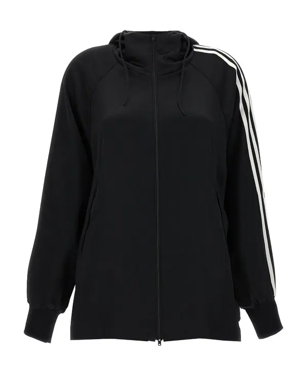 Y3 Zip-up Jacket With Stripe Detail - Black