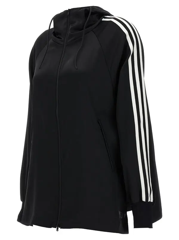 Y3 Zip-up Jacket With Stripe Detail - Black