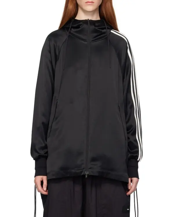 Y3 Zip-up Jacket With Stripe Detail - Black
