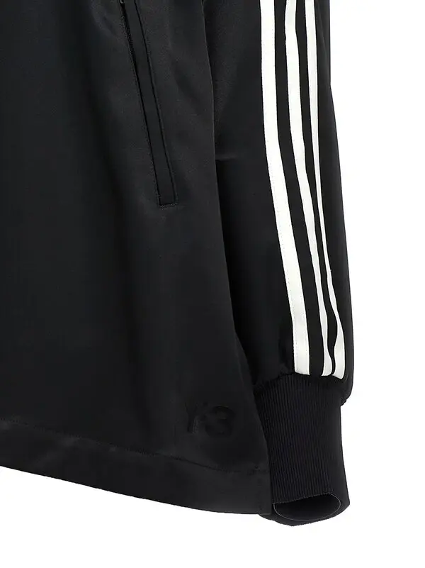 Y3 Zip-up Jacket With Stripe Detail - Black