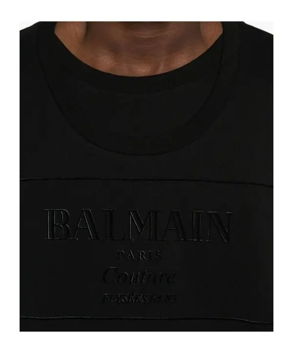 Balmain Big Couture Label Flock T-shirt, Regular Fit