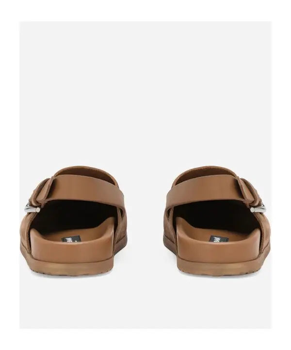 Dolce & Gabbana Logo Plaque Round Toe Mules