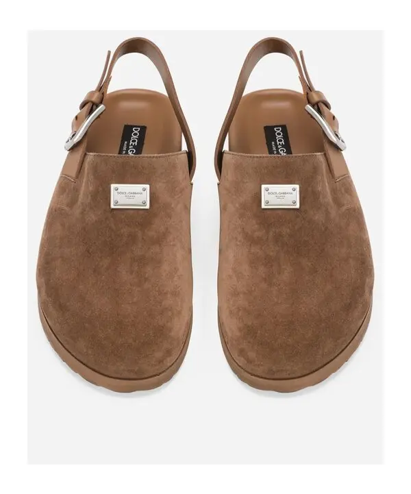 Dolce & Gabbana Logo Plaque Round Toe Mules