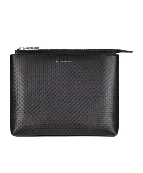 Givenchy Logo Detailed Zipped Travel Pouch - Dark Gray
