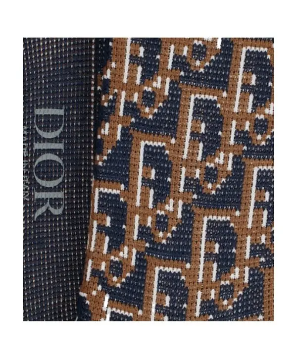 Dior Oblique Intarsia Crew Socks - Black